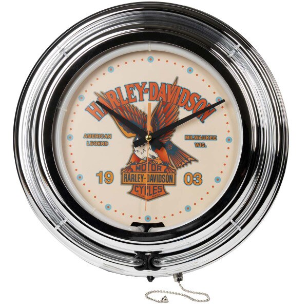 H-D American Legend Double Neon Clock | Ace Branded Products