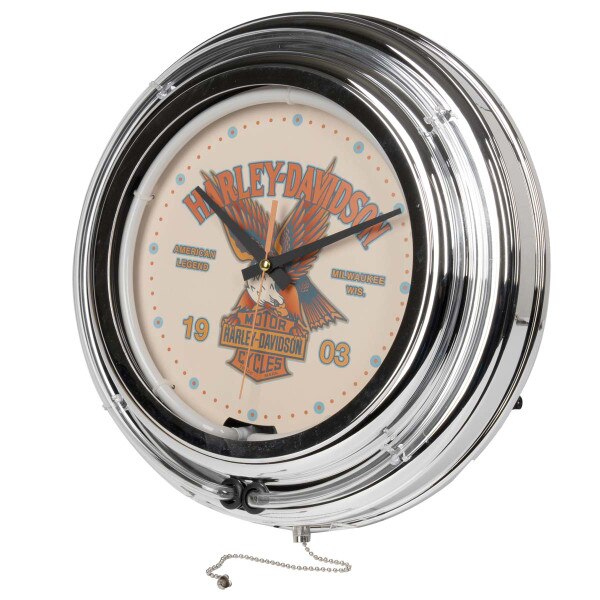 H-D American Legend Double Neon Clock | Ace Branded Products